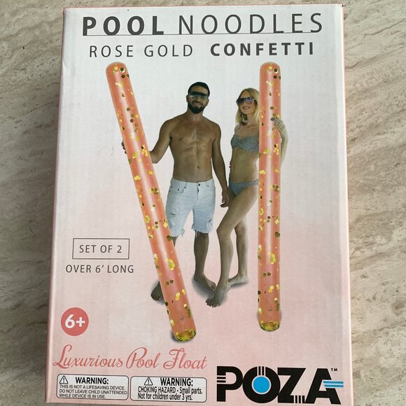 Other | Poza Inflatable Rose Gold Confetti Water Hammock 4in1 Luxurious ...